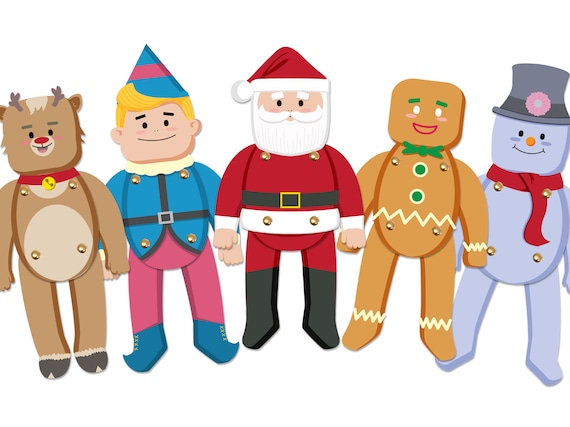 Christmas Kids Craft. Christmas Paper Puppets. Printable PDF by M ...