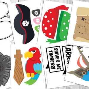 Pirate Party Photo Booth Props. Pirate Theme Decor. Printable PDF - Etsy