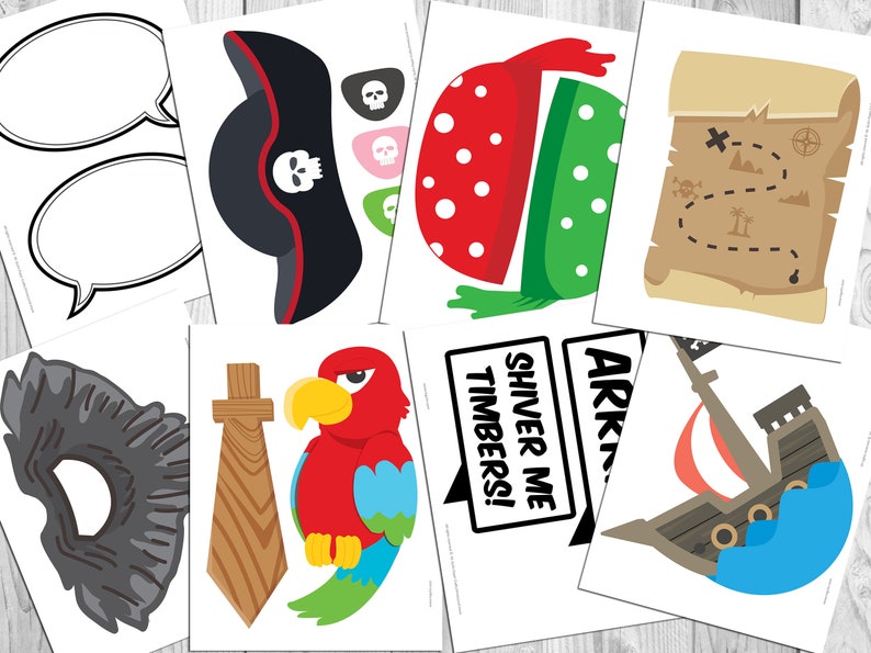 Pirate Party Photo Booth Props. Pirate Theme Decor. Printable - Etsy Sweden
