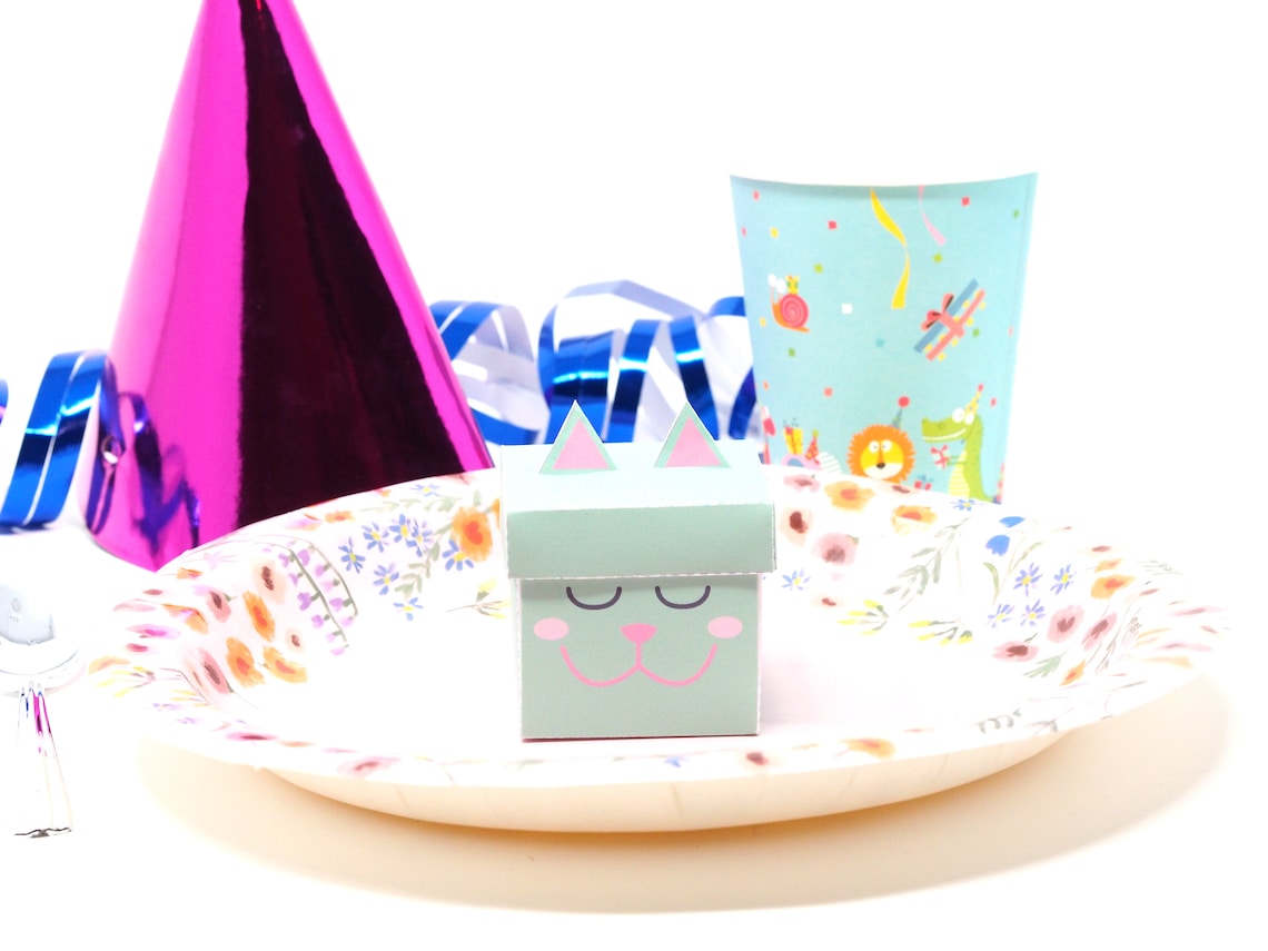 Cat Favor Box. Cat Birthday. Cat Party Decorations. Printable PDF - Etsy