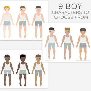 Paper Dolls Kit Occupations. Printable Activity Craft Girls & Boys ...