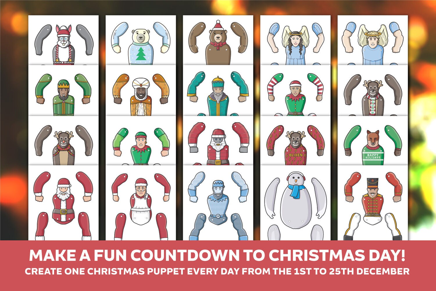 25 Fun Christmas Paper Puppets Christmas Decorations - Etsy Sweden