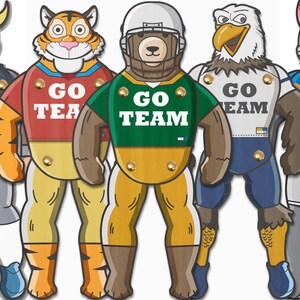 Football Themed Party Activity. Sports Themed Paper Puppets. Printable ...