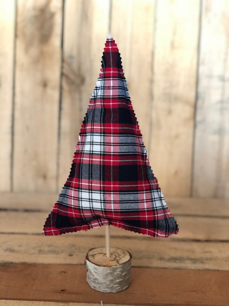 Rustic Plaid Trees / Christmas Decor / Plaid Holiday Decor / | Etsy