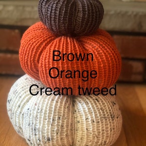 Knit Pumpkins - Fall Decor - Autumn Display - Thanksgiving Centerpiece ...