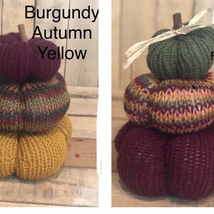 Knit Pumpkins - Fall Decor - Autumn Display - Thanksgiving Centerpiece ...