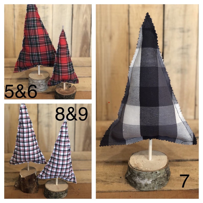 Rustic Plaid Trees / Christmas Decor / Plaid Holiday Decor / | Etsy