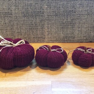 Knit Pumpkins Fall Decor Autumn Display Thanksgiving Centerpiece Rustic ...