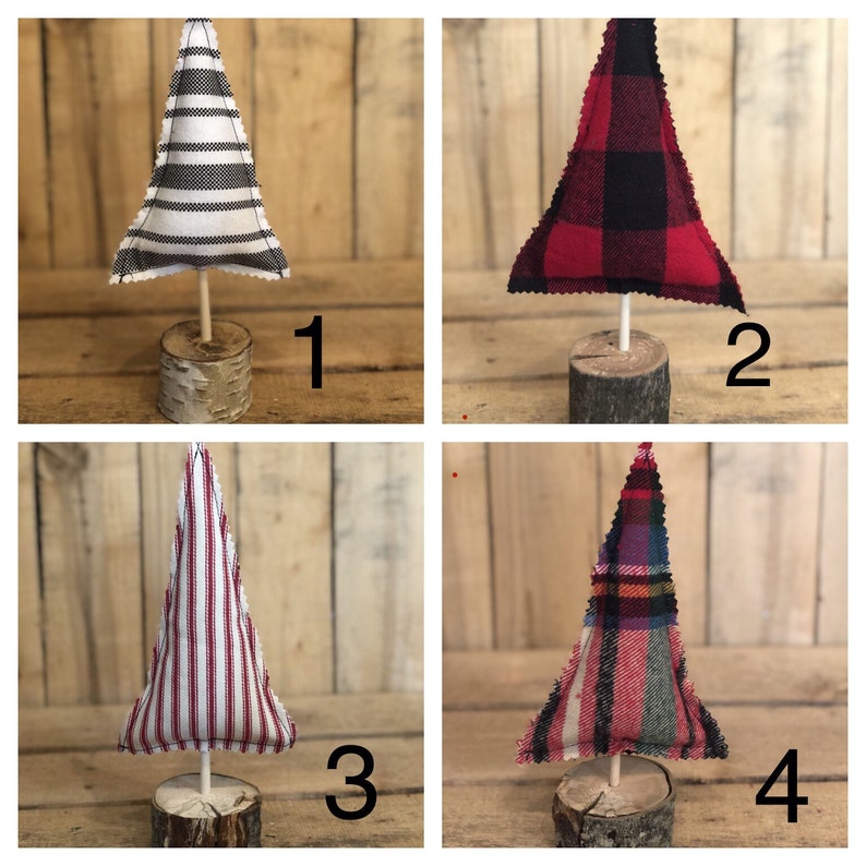 Rustic Plaid Trees / Christmas Decor / Plaid Holiday Decor / | Etsy