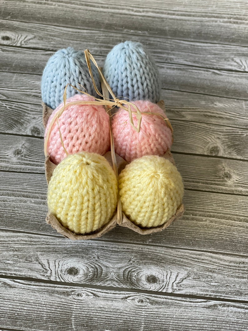 Set of 6 Knit Easter Eggs / Home Decor / Easter Decor/ Easter - Etsy