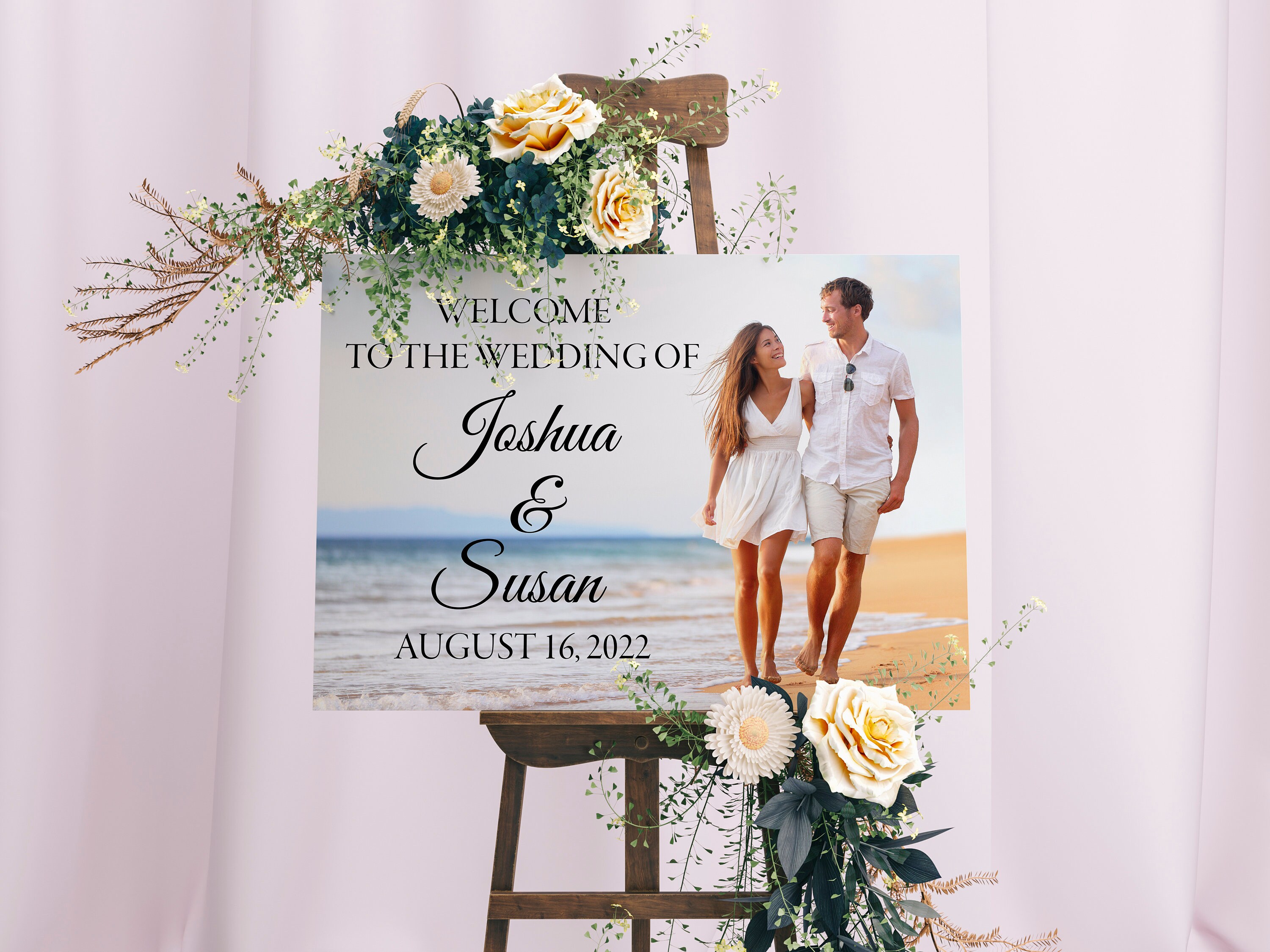 Photo Wedding Sign Wedding Sign with Photo Wedding Welcome | Etsy