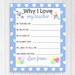 Teacher Appreciation Print, Why I Love My Teacher, Teacher Appreciation ...