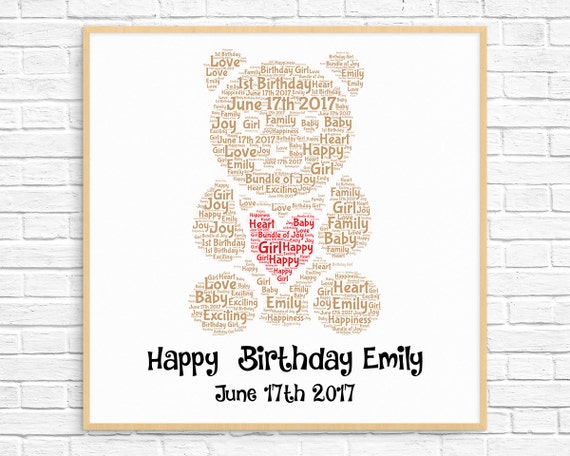 PERSONALIZED 1st Birthday Gift Printable Art First - Etsy