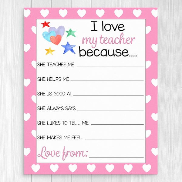 I Love My Teacher - Etsy