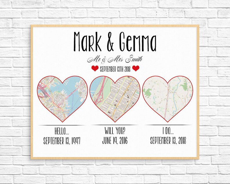 Map Engagement Gift Unique Engagement Gift Engagement Map - Etsy