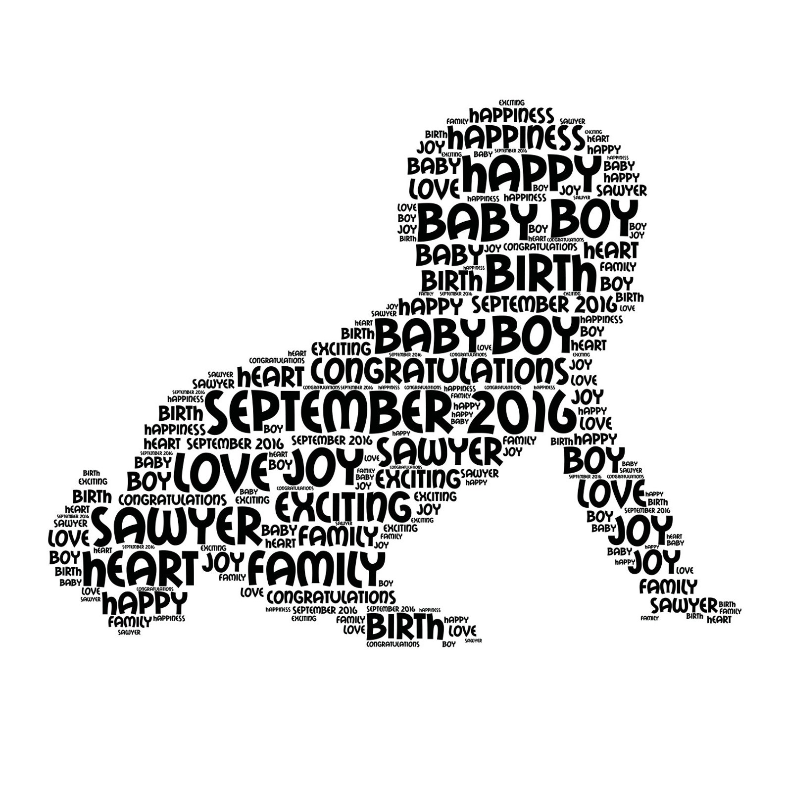Personalized PREGNANCY / BIRTH GIFT Word Art Art Print - Etsy UK