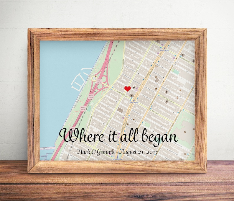 WHERE It All BEGAN City Map Prints Engagement Gift Custom - Etsy