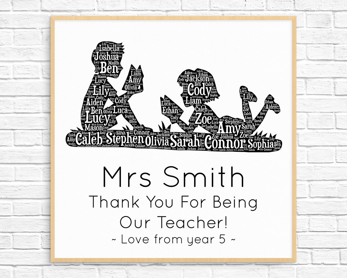 Personalised TEACHER GIFT Printable Art Gift for Teacher - Etsy