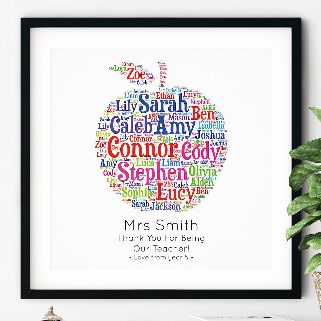 Personalized TEACHER GIFT - Printable Art ~ Gift for Teacher ~ Word Art ...