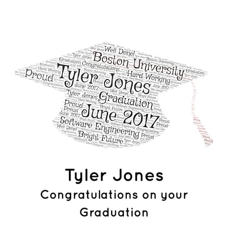 Personalized GRADUATION Word Art Print Digital Print - Etsy