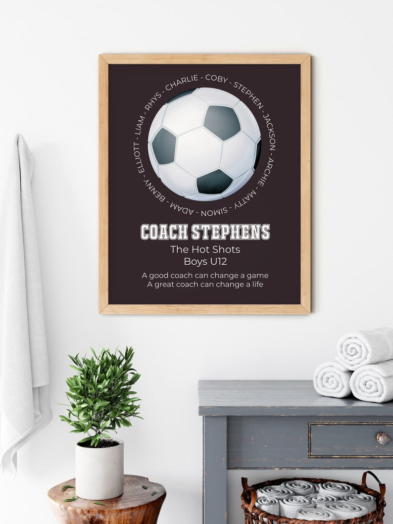 Soccer Coach Appreciation Gift, Custom Soccer Team Word Art, Year End ...