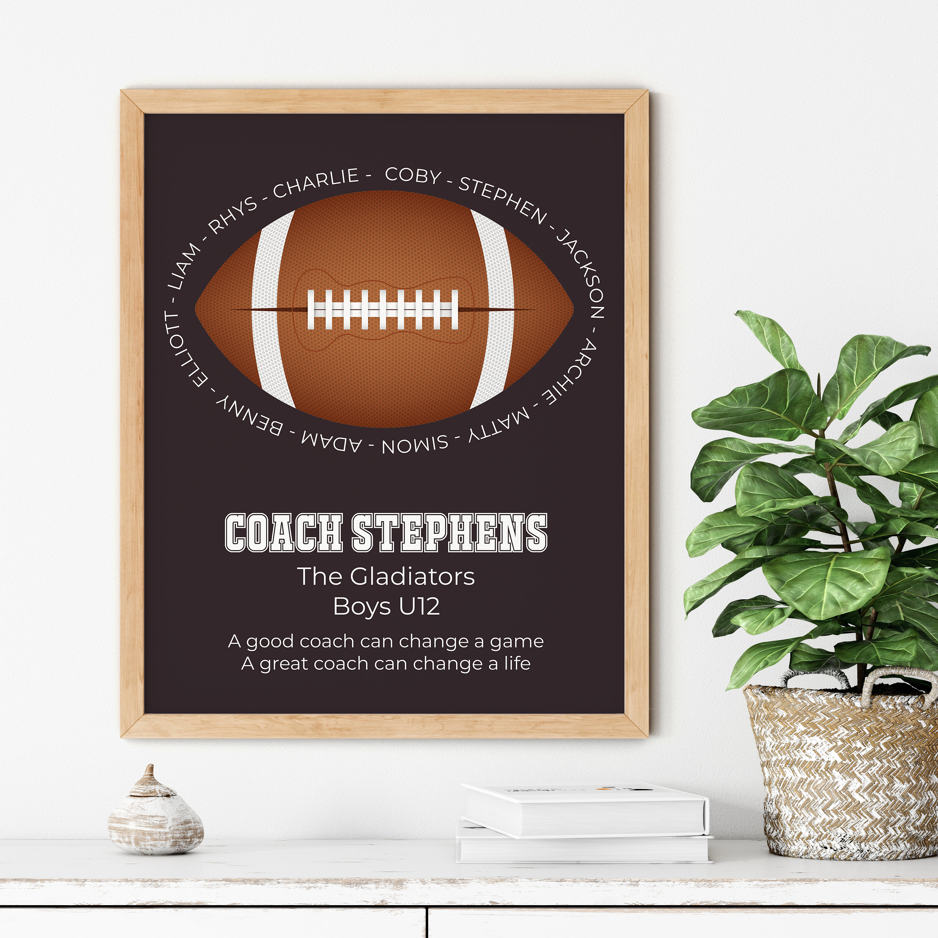 Football Coach Appreciation Gift, Custom Football Team Word Art, Season ...