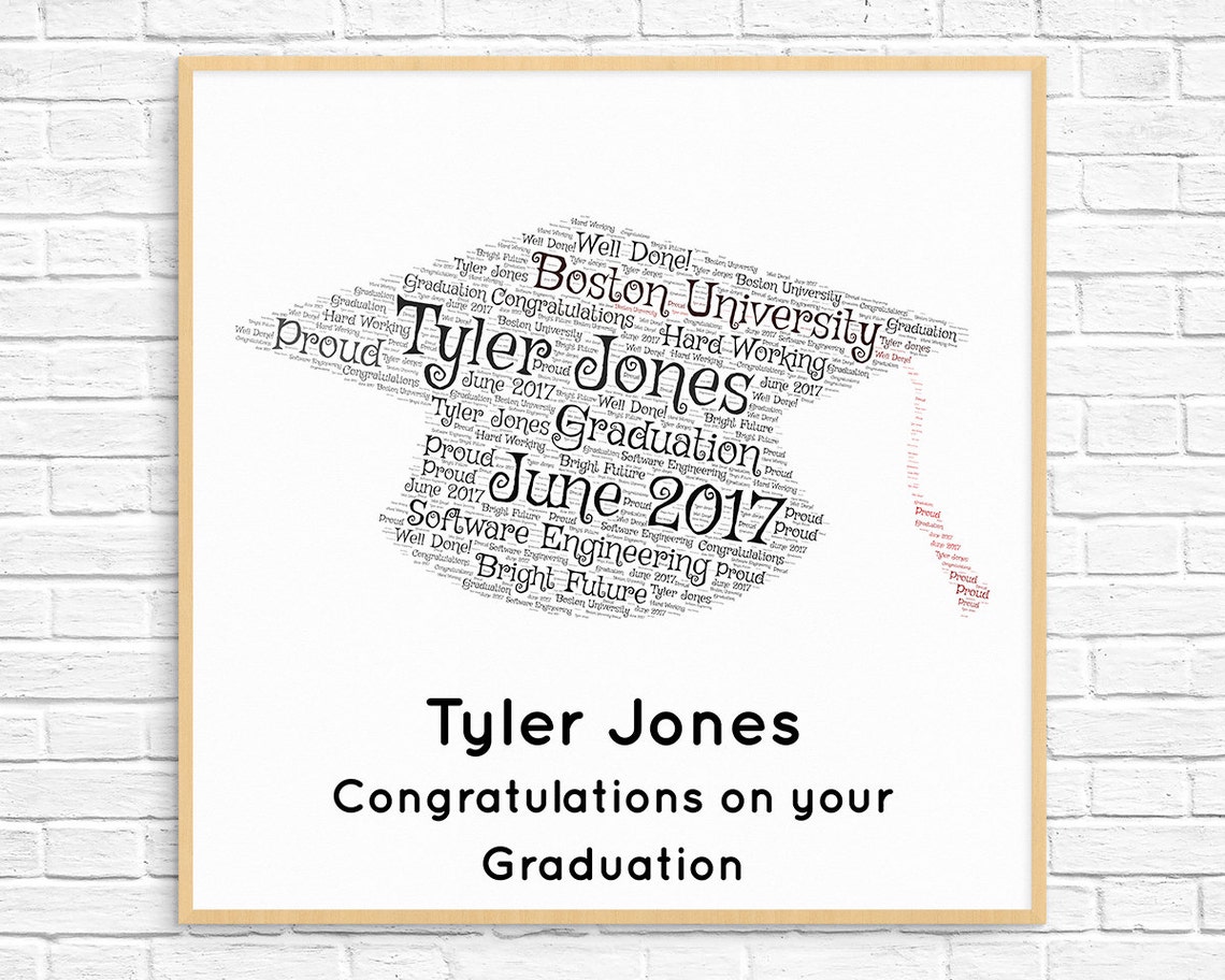 Personalized GRADUATION Word Art Print Digital Print - Etsy