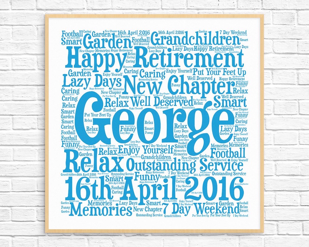 Personalized RETIREMENT GIFT ~ Word Art ~ Printable Gift ~ Retirement ...