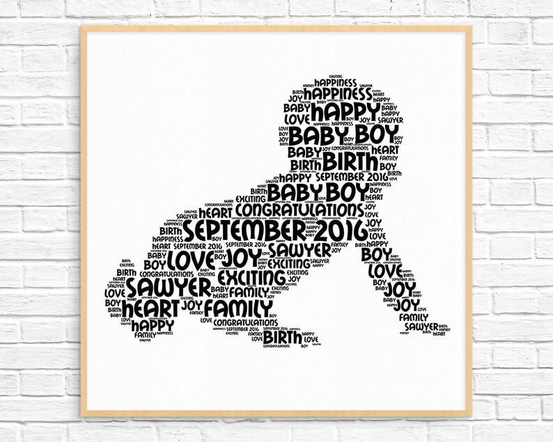 Personalized PREGNANCY / BIRTH GIFT - Word Art - Art Print - Printable ...