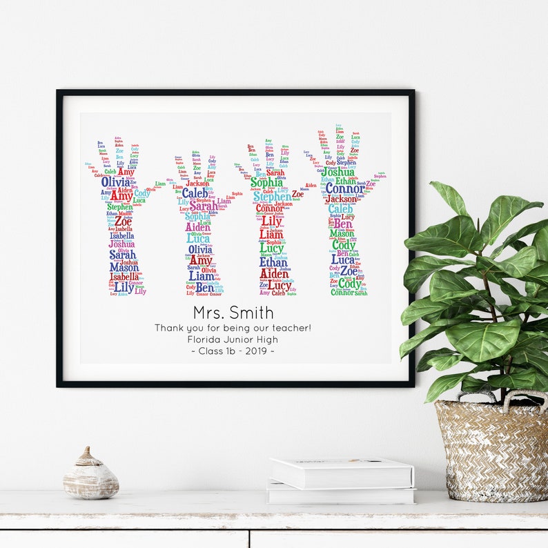 Personalised TEACHER GIFT - Printable Art ~ Gift for Teacher ~ Word Art ...