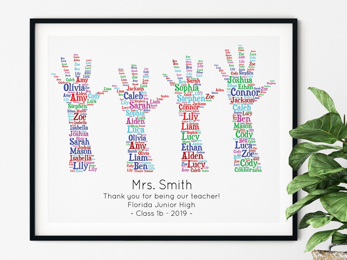 Personalised TEACHER GIFT Printable Art Gift for Teacher - Etsy