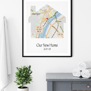 Our First Home Map Print, Wedding Decor, House Shaped, Custom ...
