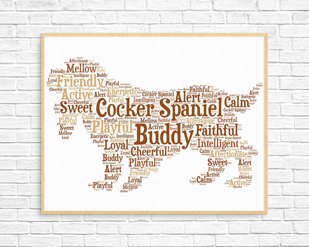 Printable PERSONALIZED COCKER SPANIEL Gift for Dog Lovers ...