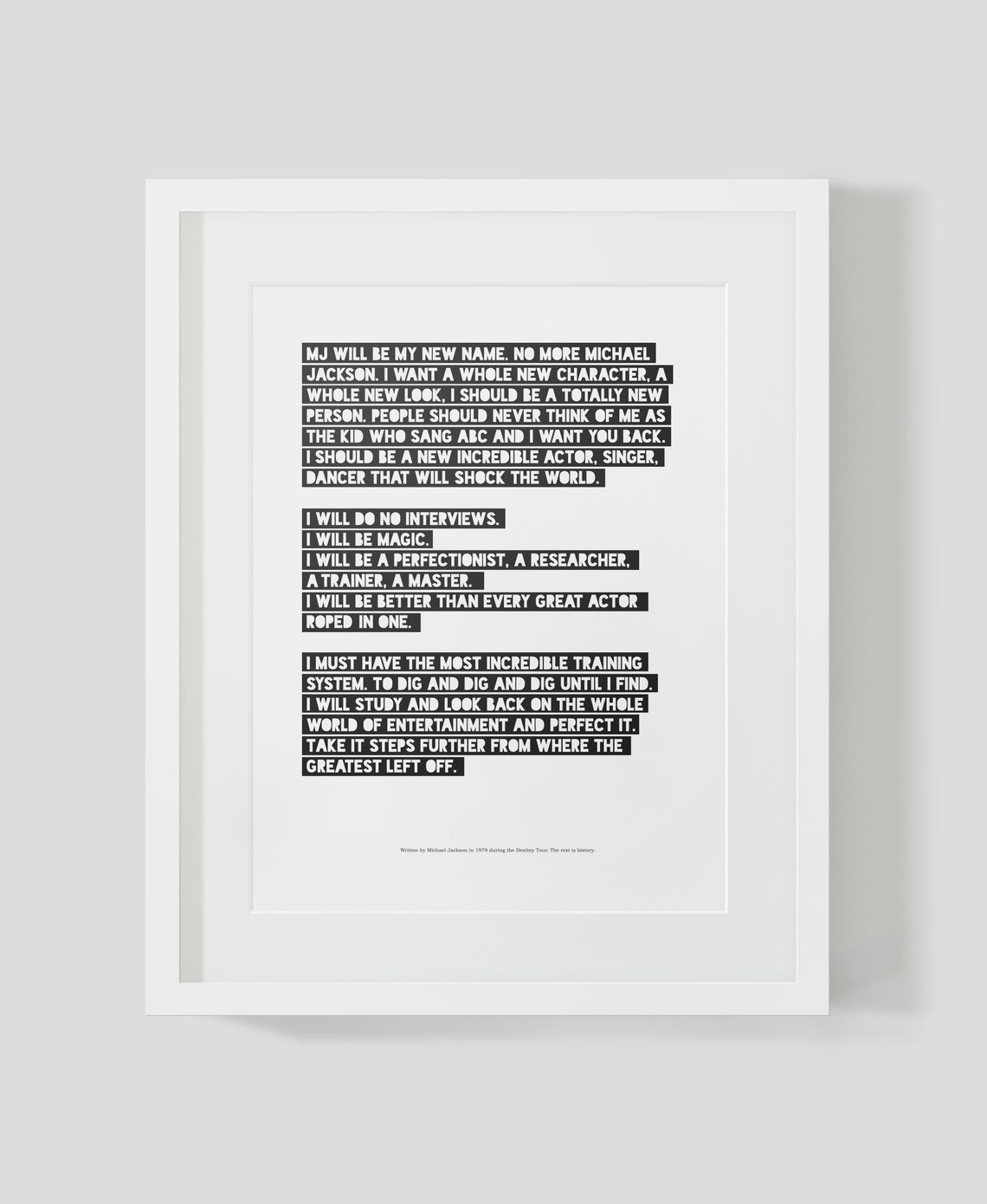 Michael Jackson Letter to Himself Print Poster - Quote - Poster Print ...