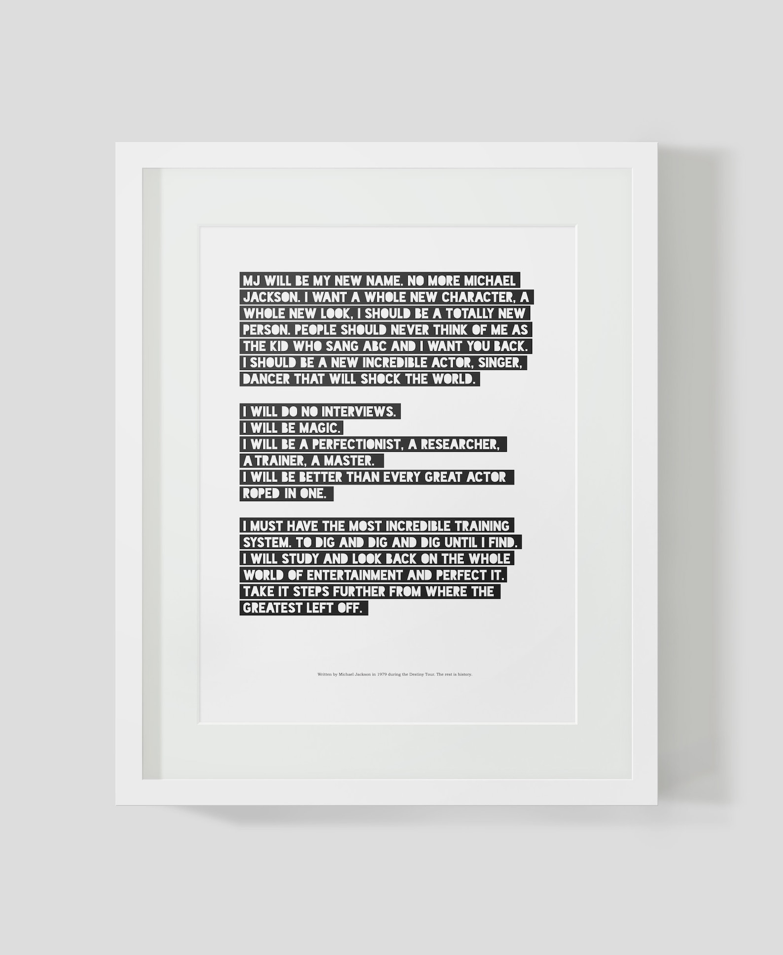 Michael Jackson Letter to Himself Print Poster - Quote - Poster Print ...