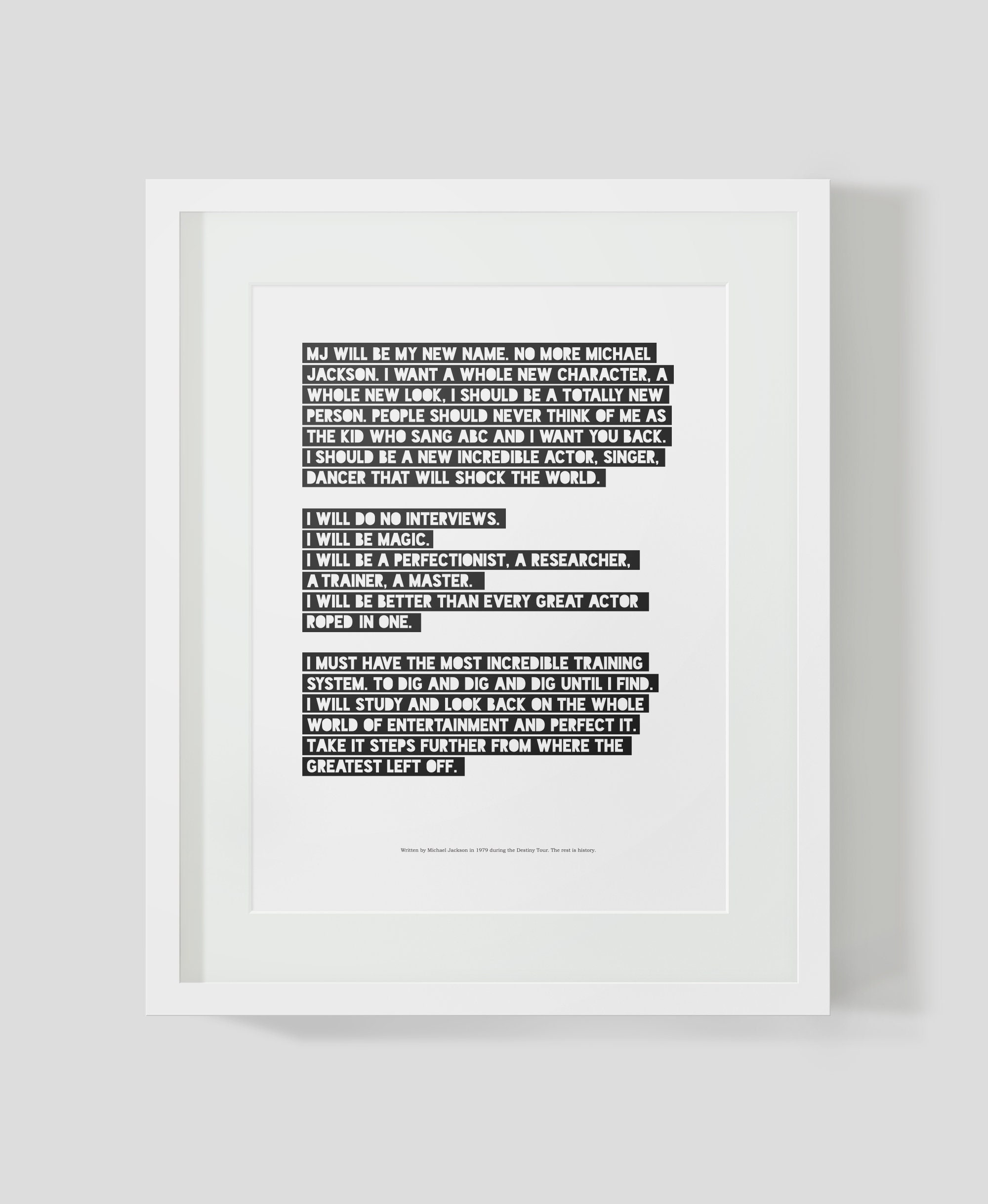 Michael Jackson Letter to Himself Print Poster - Quote - Poster Print ...