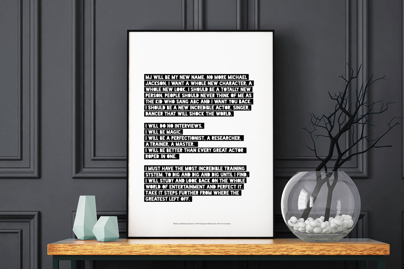 Michael Jackson Letter to Himself Print Poster - Zitat - Posterdruck ...