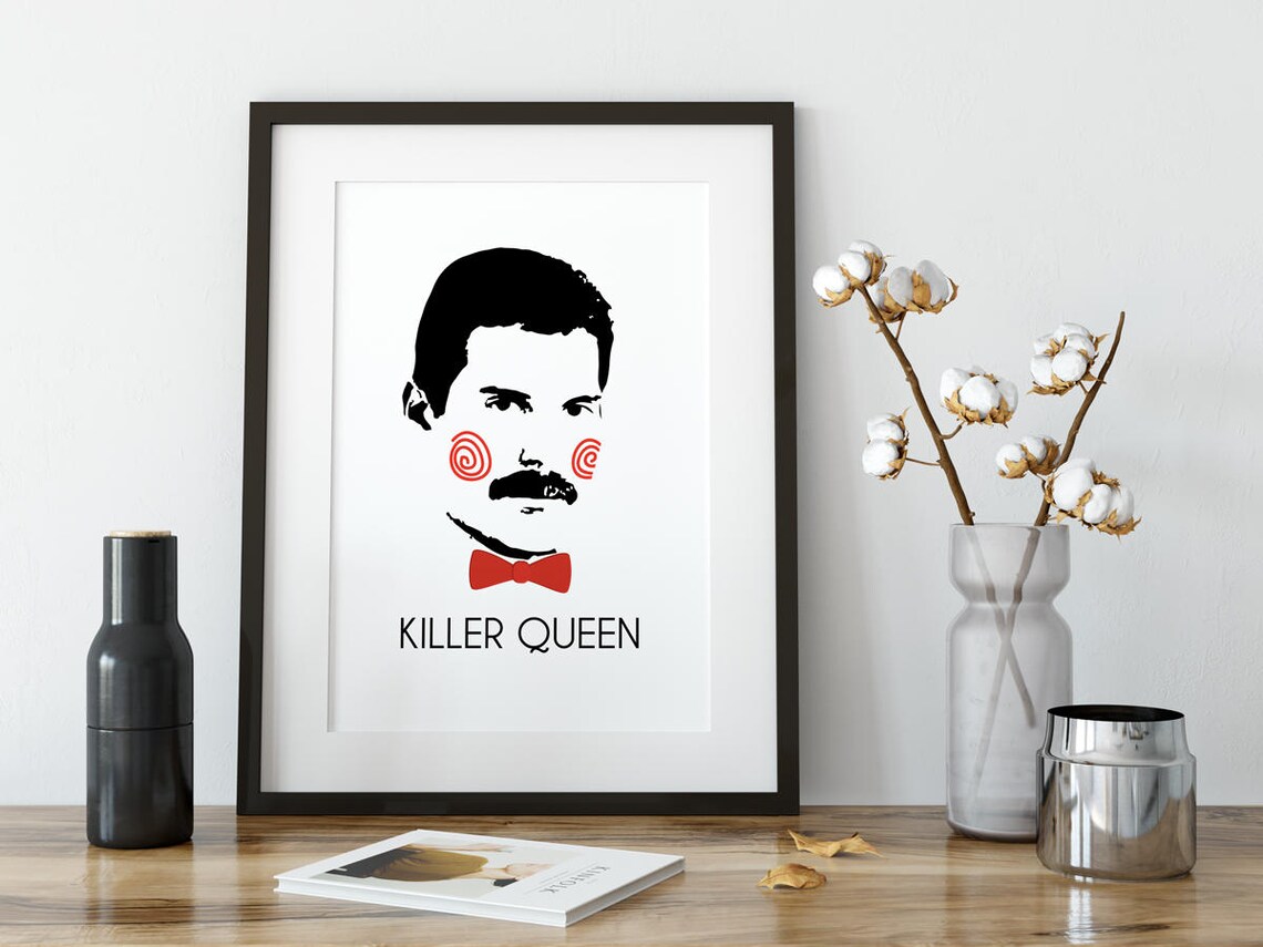 Queen Black & White killer Queen Poster Music Digital Print Rock Poster ...