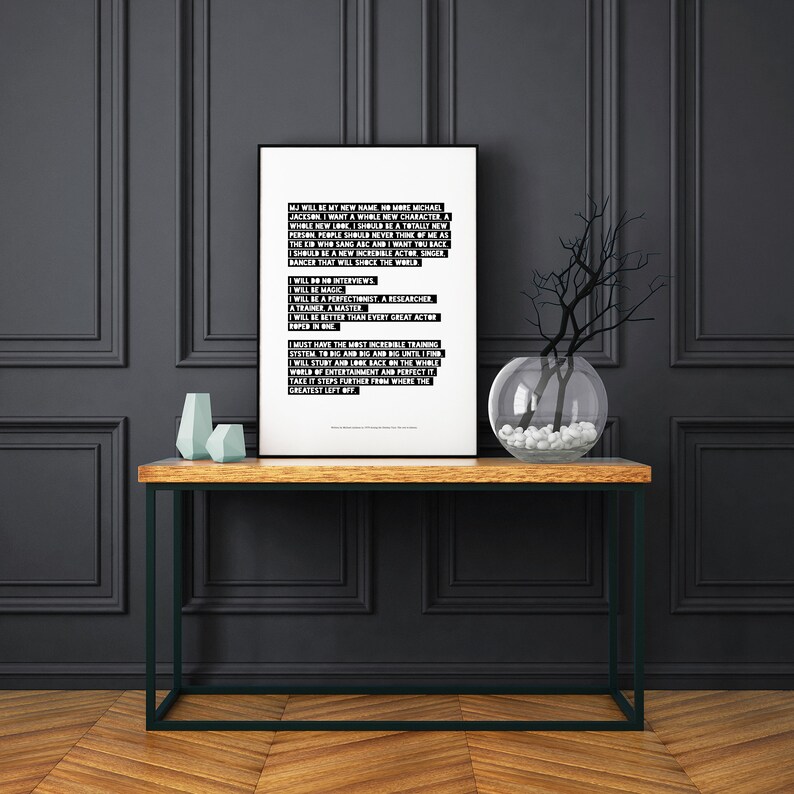 Michael Jackson Letter to Himself Print Poster - Quote - Poster Print ...