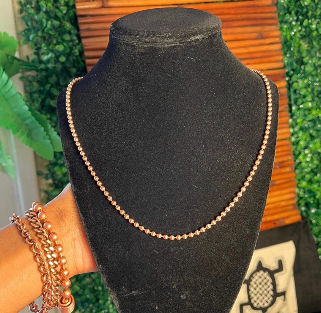 COPPER Ball Chain Necklace. 3.2mm. Real Solid Copper Jewelry, Copper ...