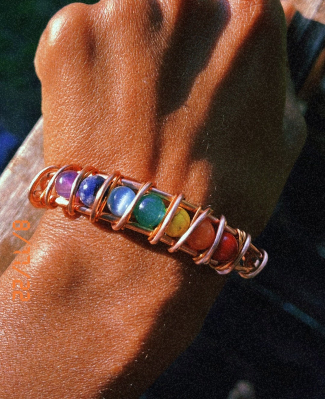 Copper + Chakra Bracelet, Balance Energy Centers of the Body. Colorful ...