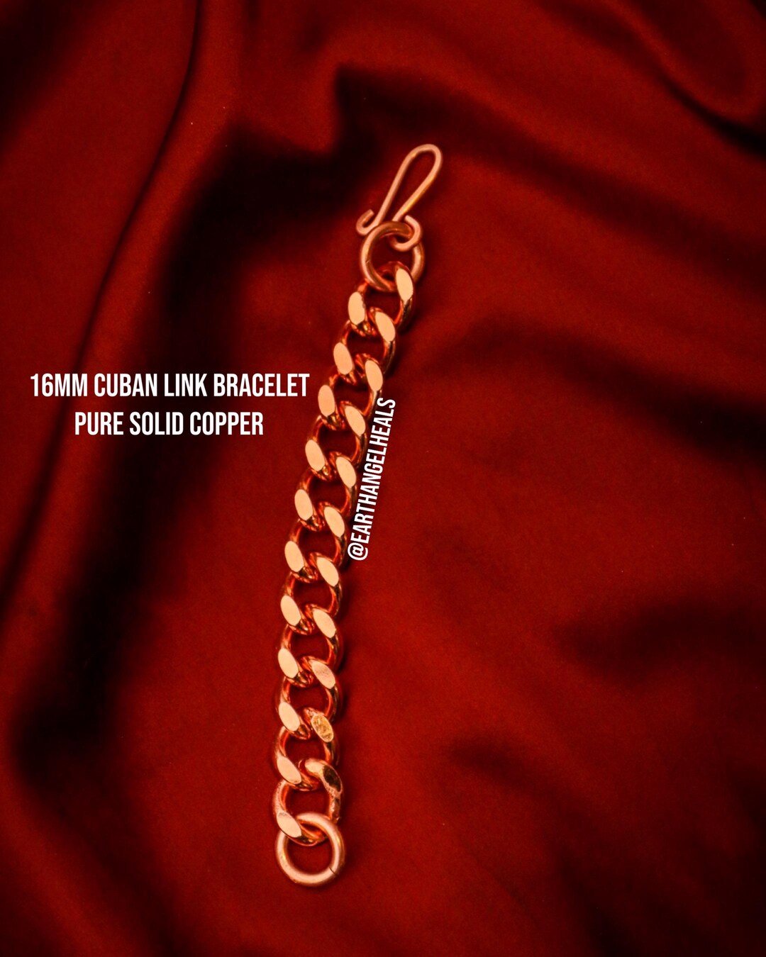 100% Authentic Copper Cuban Link Bracelet | 16mm Thick Chain Bracelet ...