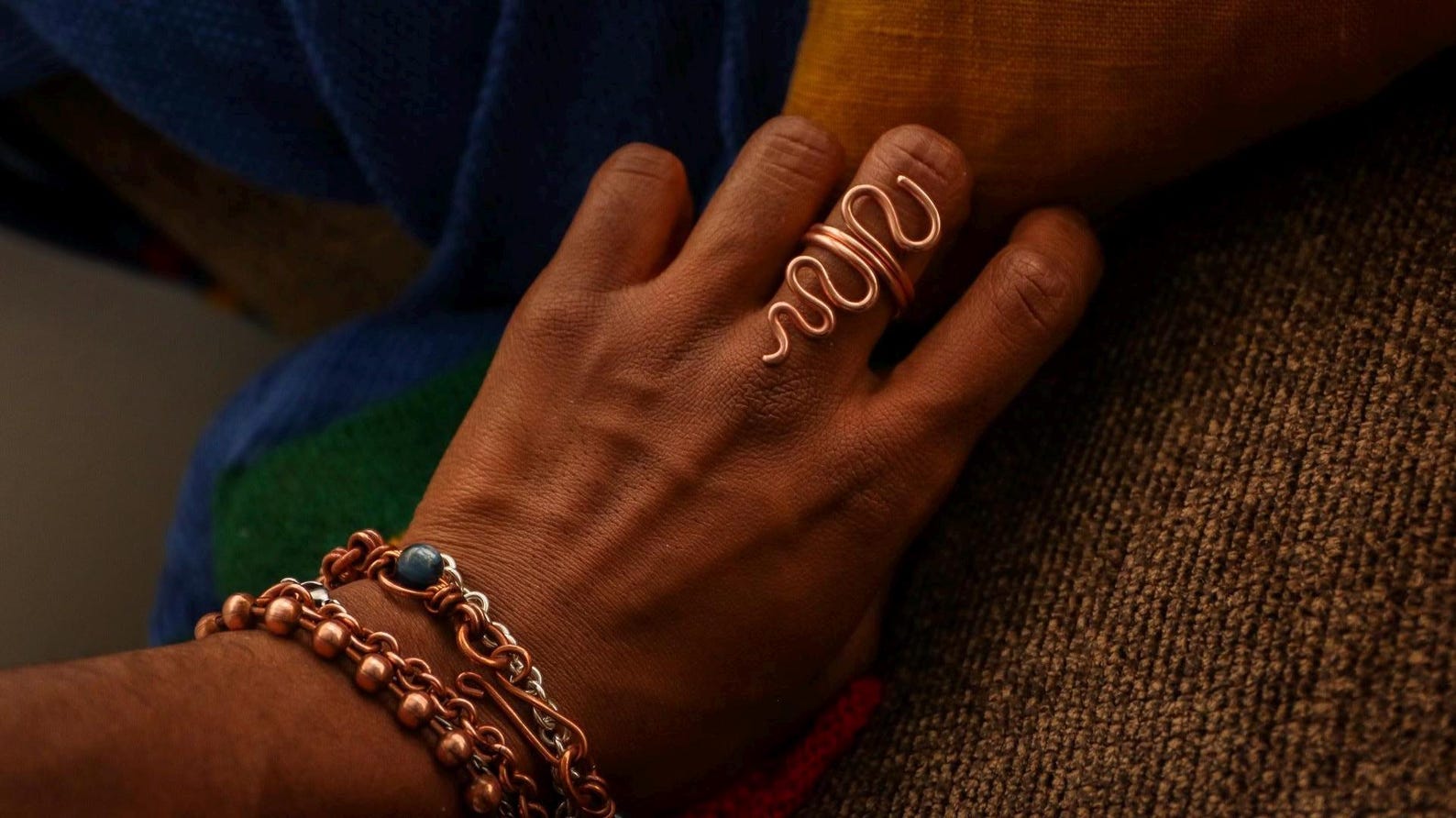 Copper Ring, S Curve Design. Snake Ring, Handmade Jewelry. Choose Your ...