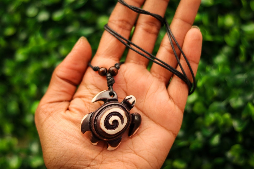 Turtle Spiral Necklace, Adjustable Length. Resin Necklace. Turtle ...