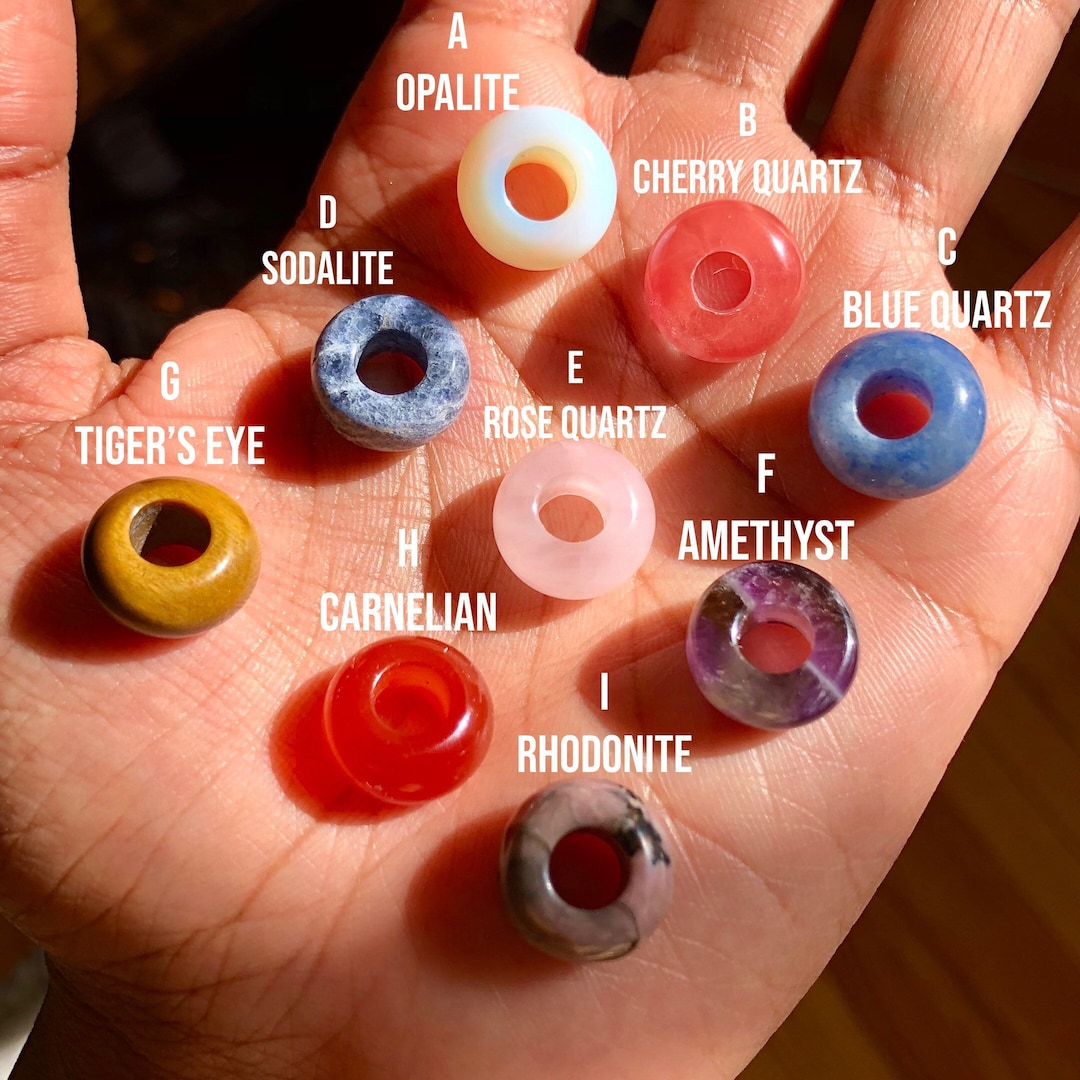 Loc Crystal Jewelry, Loc Beads, Amethyst Crystal, Rose Quartz, Opalite ...