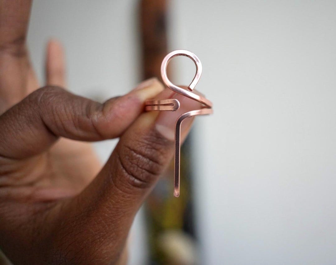 Copper Ankh Ring, Egyptian Ankh Design. Real Copper. Handmade Jewelry ...