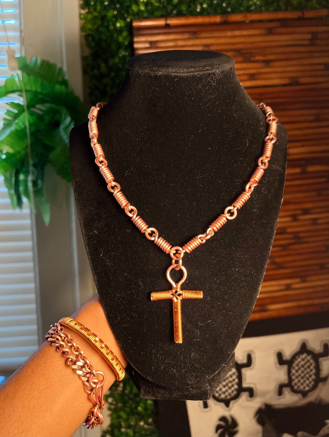 Copper Ankh Necklace, Handmade Copper Links. Egyptian Symbol. Divine ...