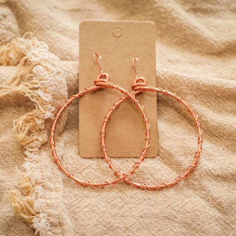 Copper Hoop Earrings - Etsy
