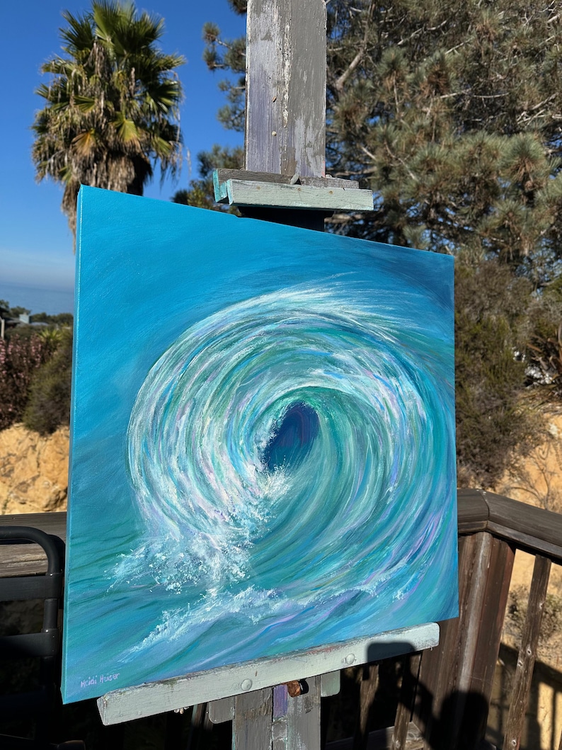 BLUE WAVE - Original Ocean Wave Painting - Etsy