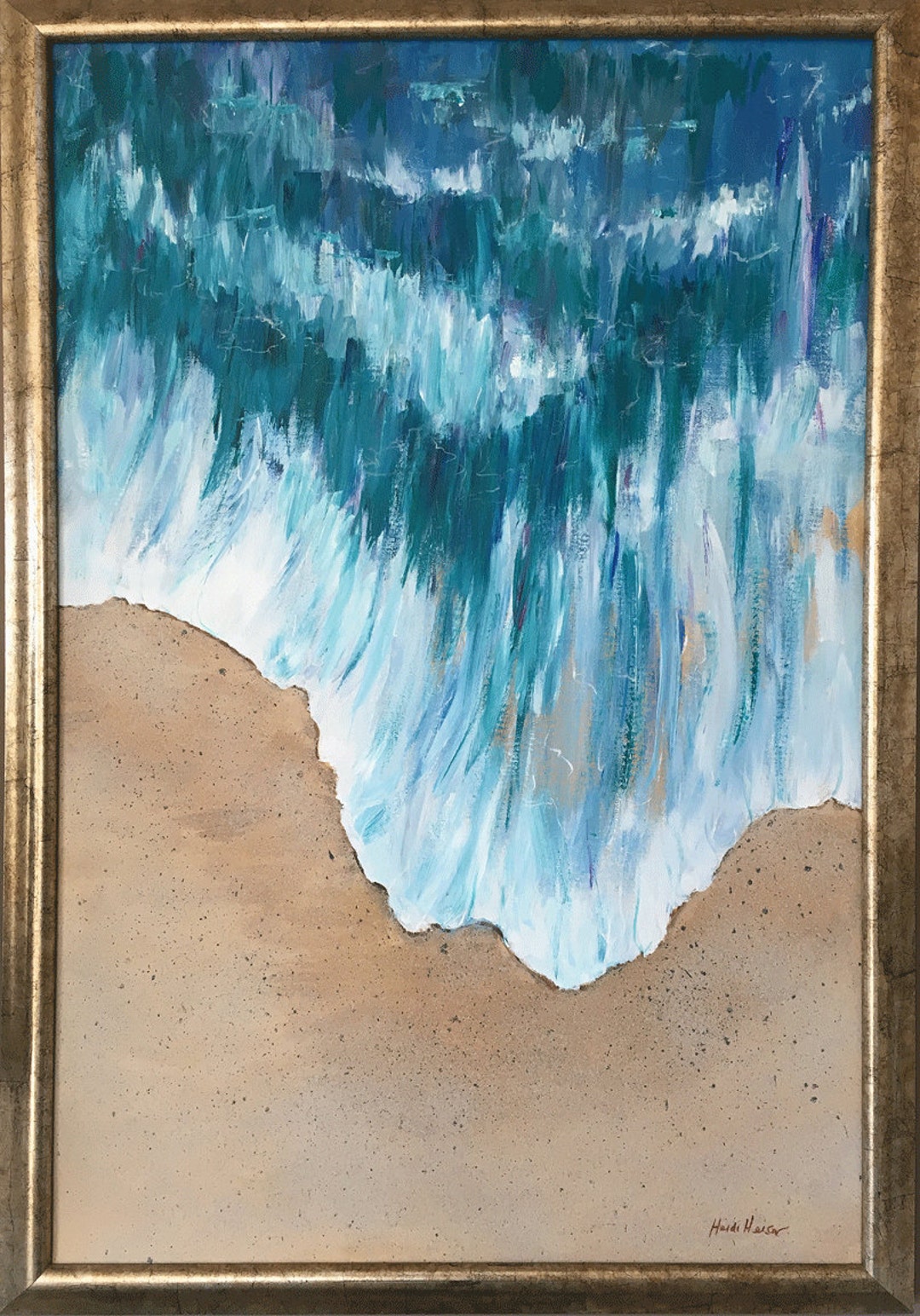 WAVE FROM ABOVE, by Heidi Heiser, Large Impressionist, Modern Art ...